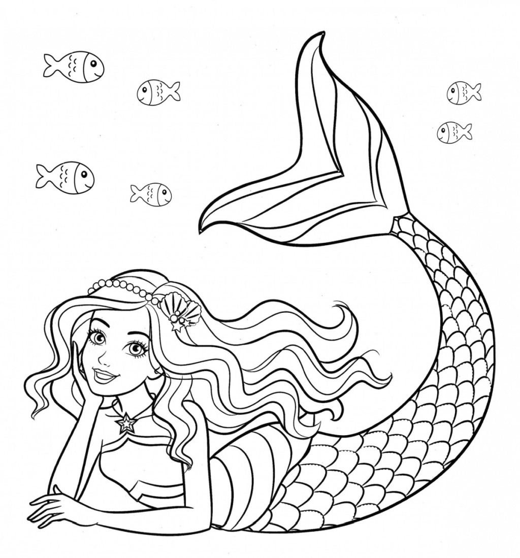 Mermaid coloring for girls