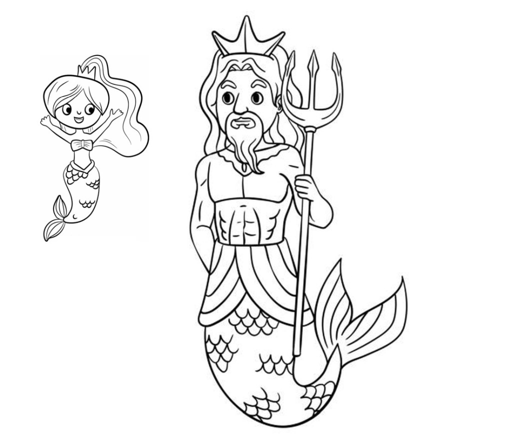 Mermaid coloring for girls