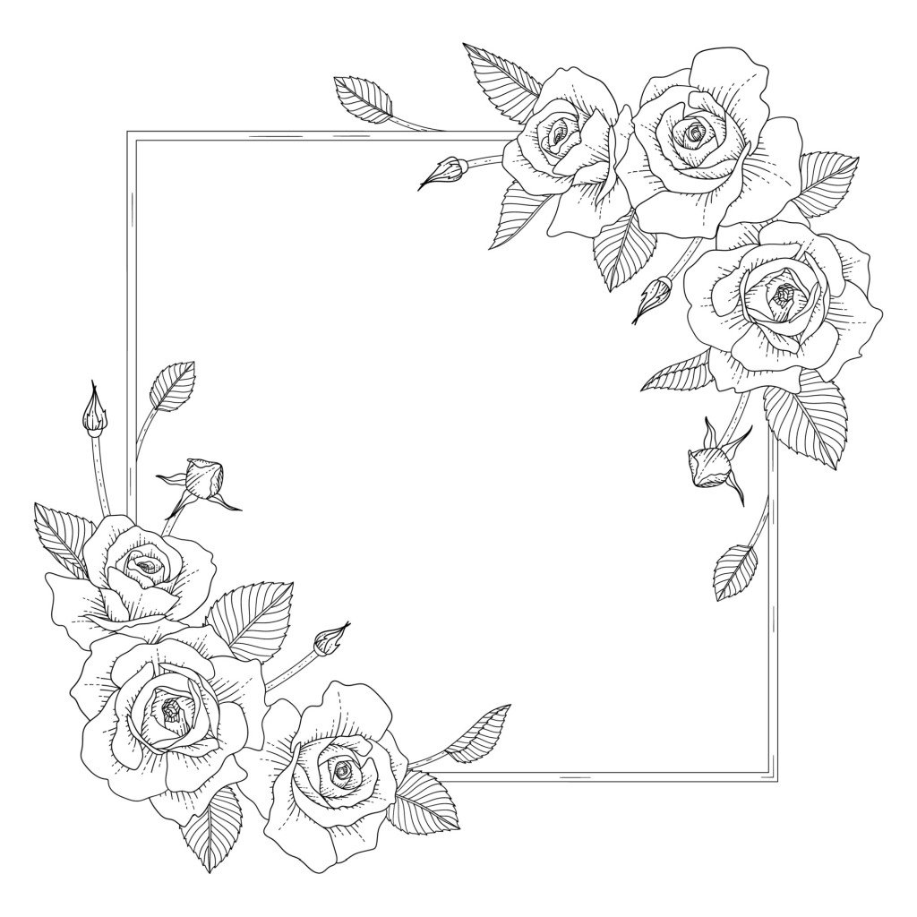 Rose coloring page