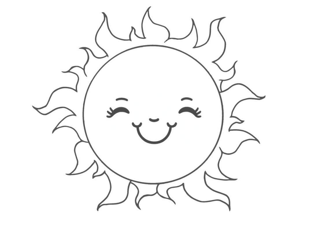 Happy Sun Coloring Page