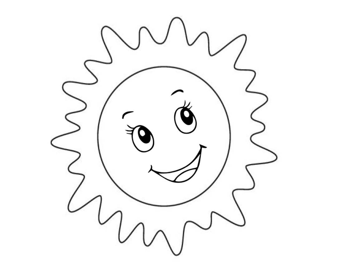Happy Sun Coloring Page