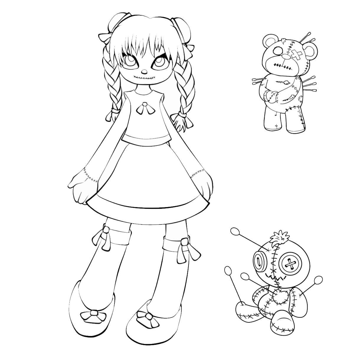 Mewarnai Boneka Mobile9 Softwares Sketch Coloring Page