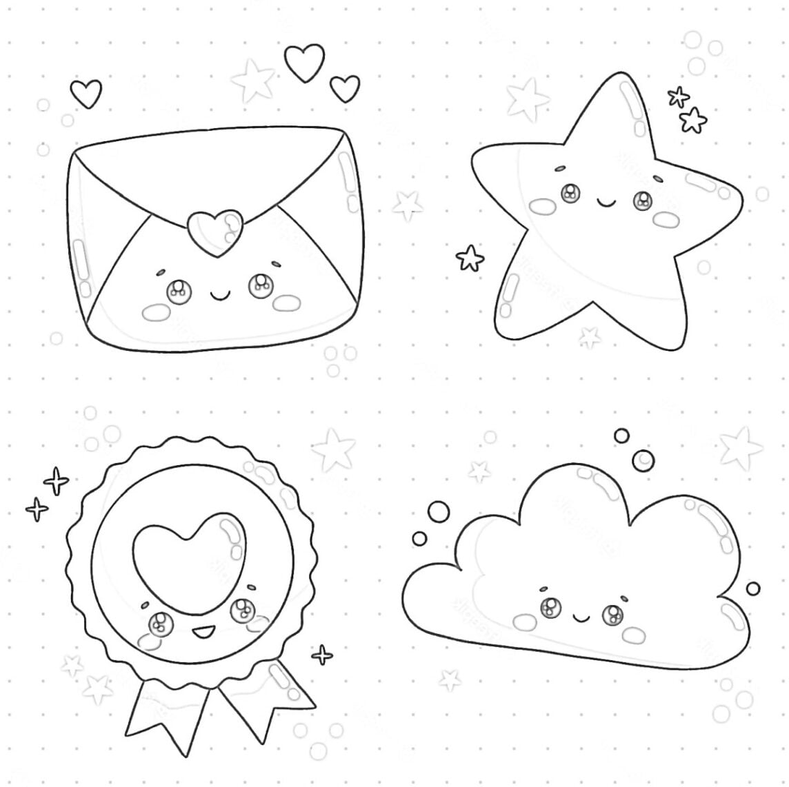 Disegni kawaii da colorare 💖 – PEPE.LT