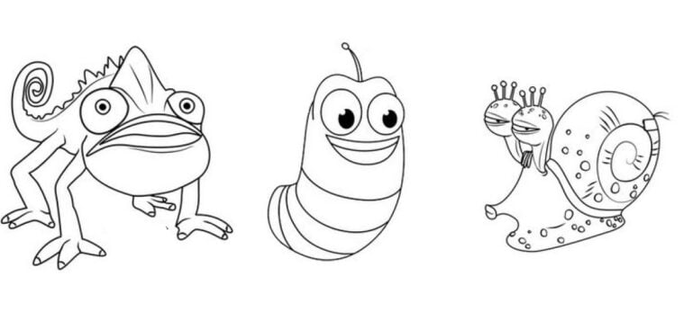 Larva Mewarnai Kartun Sketsa Tegninger Fargeleggingsark Dibujar ...
