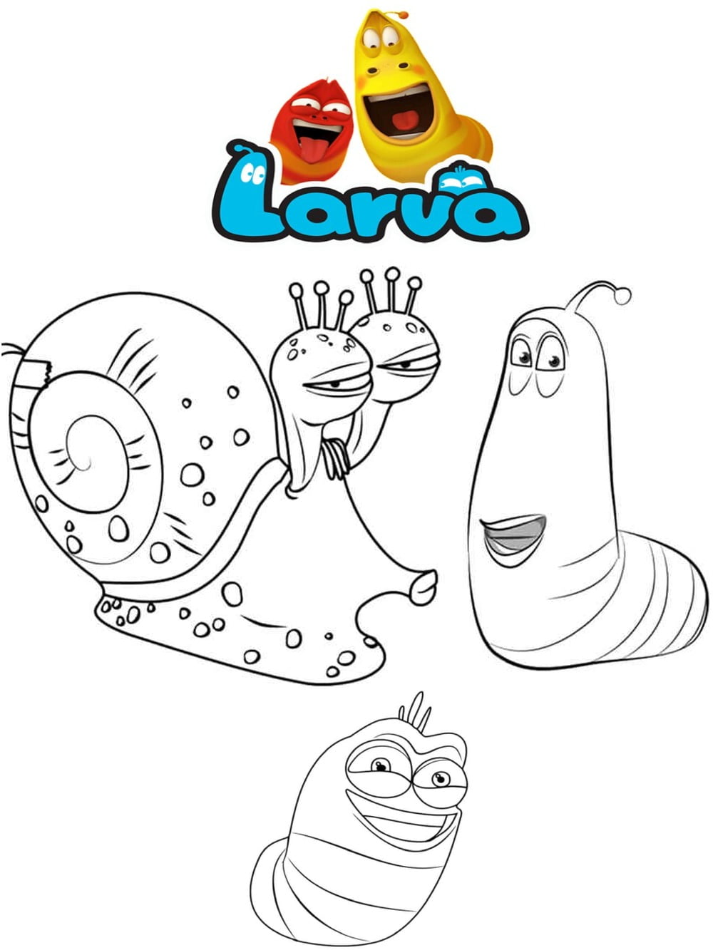Larva dibujos para colorear 🐛 – PEPE.LT