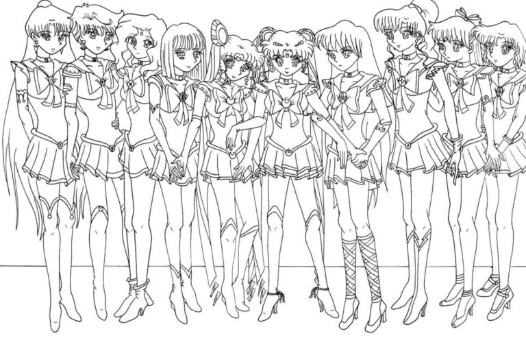 Sailor moon gambar untuk mewarnai 💕 – PEPE.LT