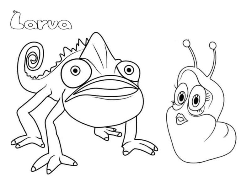 Larva dibujos para colorear 🐛 – PEPE.LT