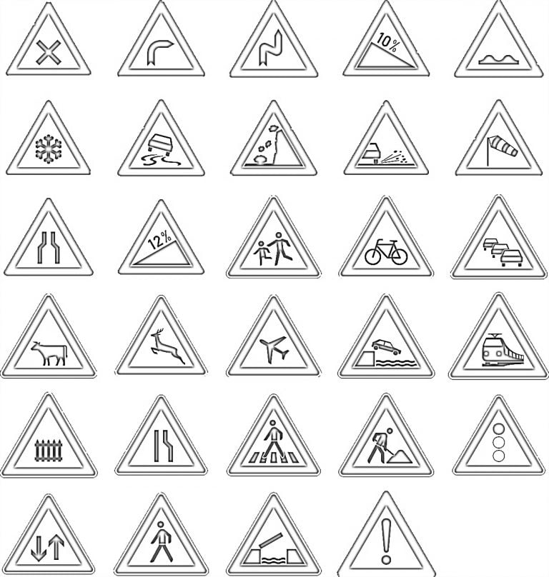 Semnale rutiere de colorat ⛔ – PEPE.LT