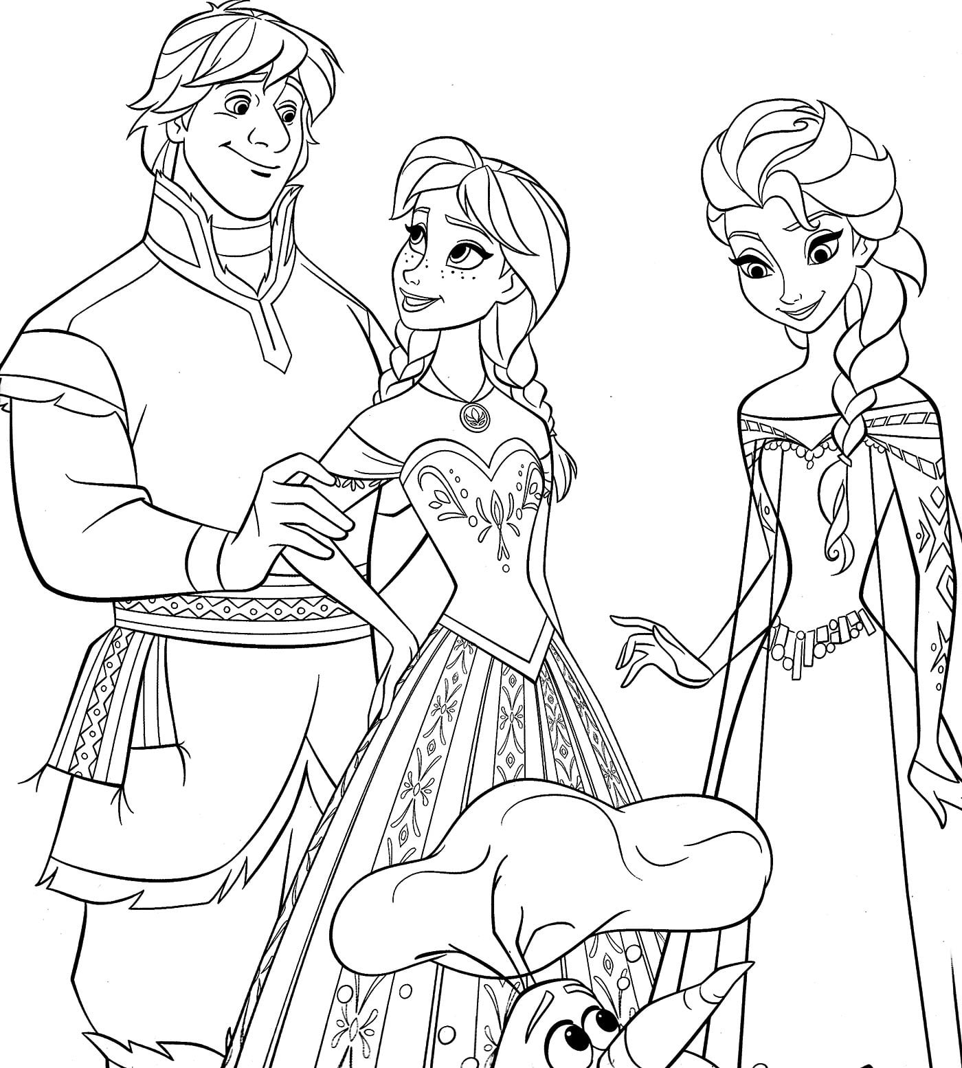 Frozen: Elsa y Anna para colorear – PEPE.LT