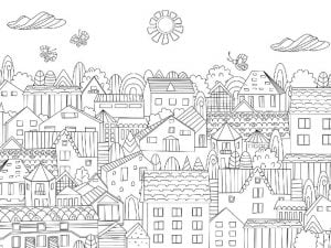 Casas de ciudad para colorear 🏬 – PEPE.LT