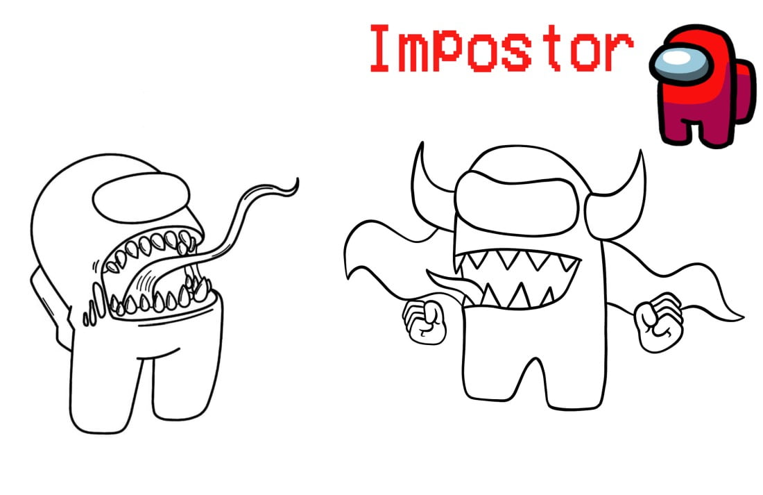 Among us para colorear - PEPE.LT