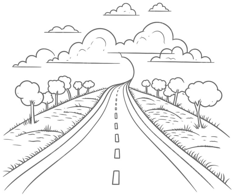 Mewarnai gambar pemandangan alam buku - PEPE.LT