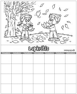 Calendriers à imprimer et coloriages 🗓 – PEPE.LT