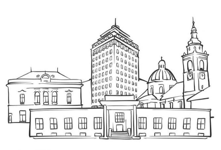 Case di città da colorare 🏬 – PEPE.LT