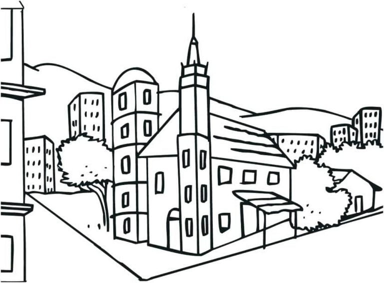 Case di città da colorare 🏬 – PEPE.LT