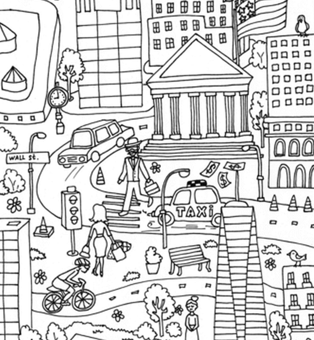 Case di città da colorare 🏬 – PEPE.LT