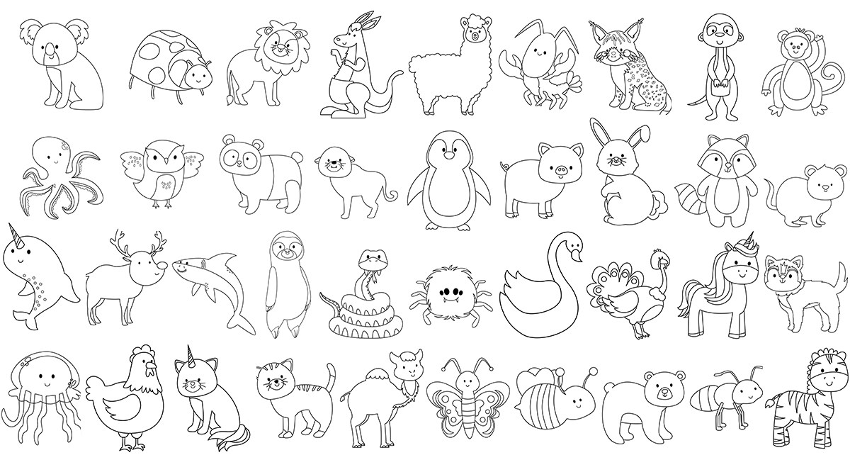 Divje živali pobarvanka 🐒 – PEPE.LT