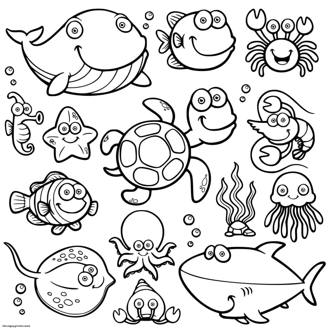 Vandens gyvūnai spalvinimui 🐳 – PEPE.LT