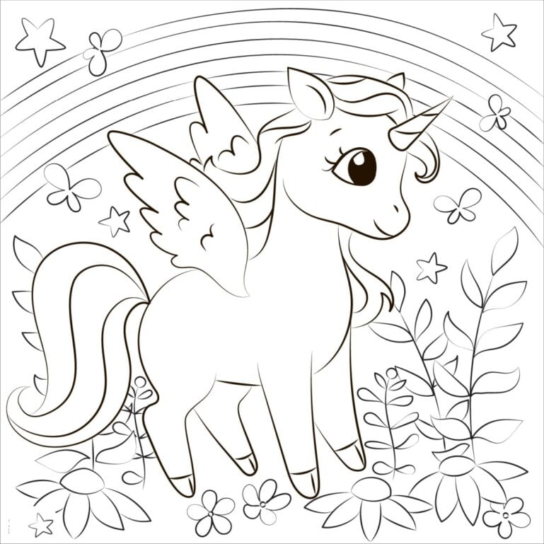 Vienaragiai spalvinimui 🦄 – PEPE.LT