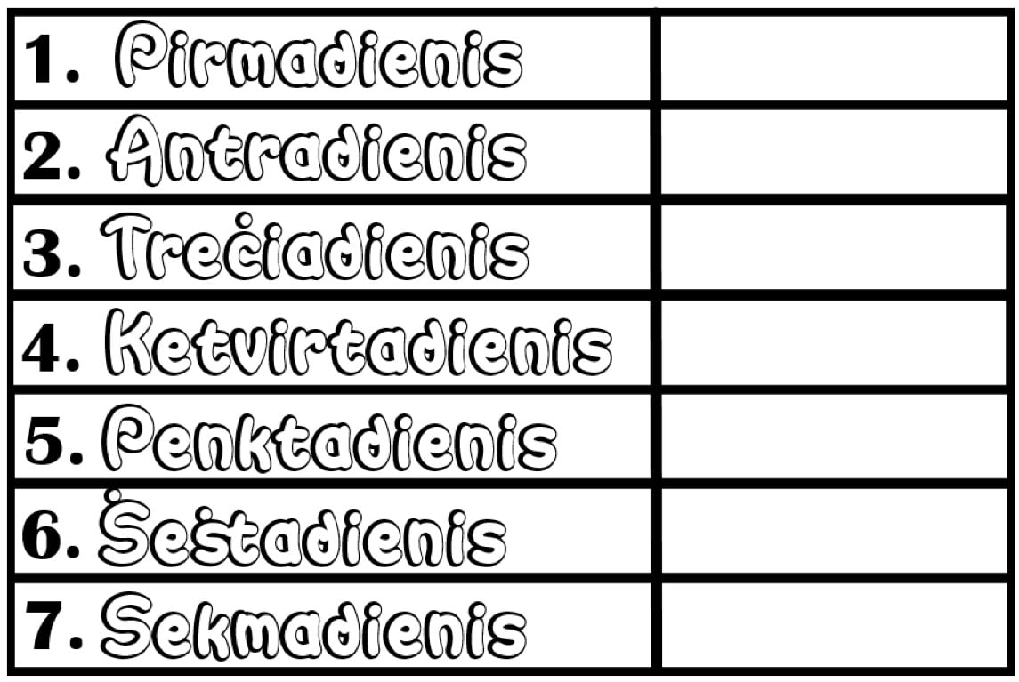 Kalendoriai spausdinimui ir spalvinimui 🗓 – PEPE.LT