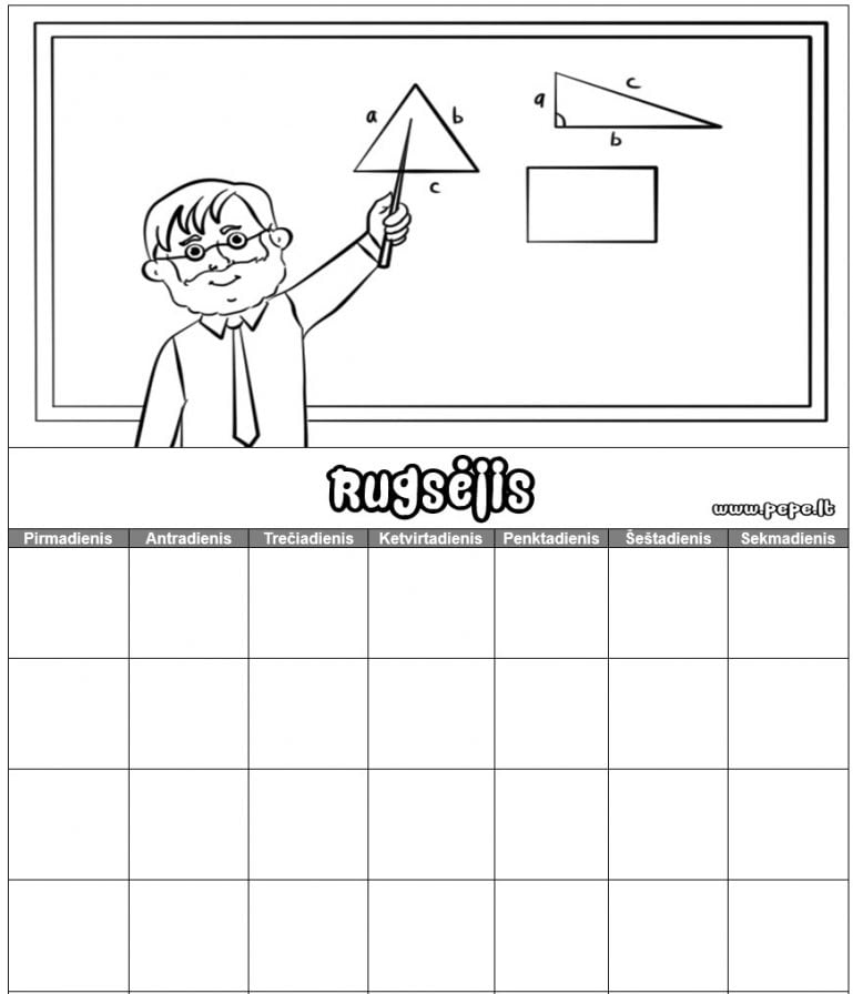 Kalendoriai spausdinimui ir spalvinimui 🗓 – PEPE.LT