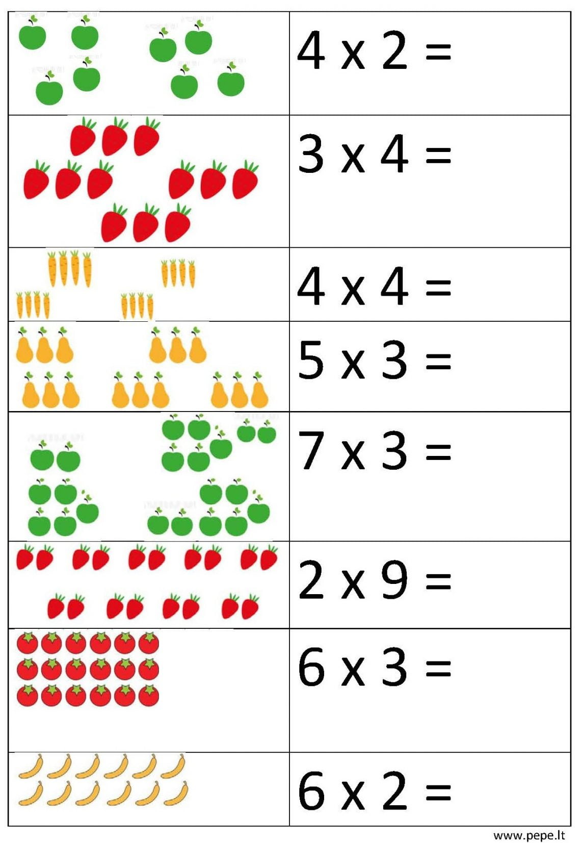 1-2 klasės daugyba 🧮 – PEPE.LT