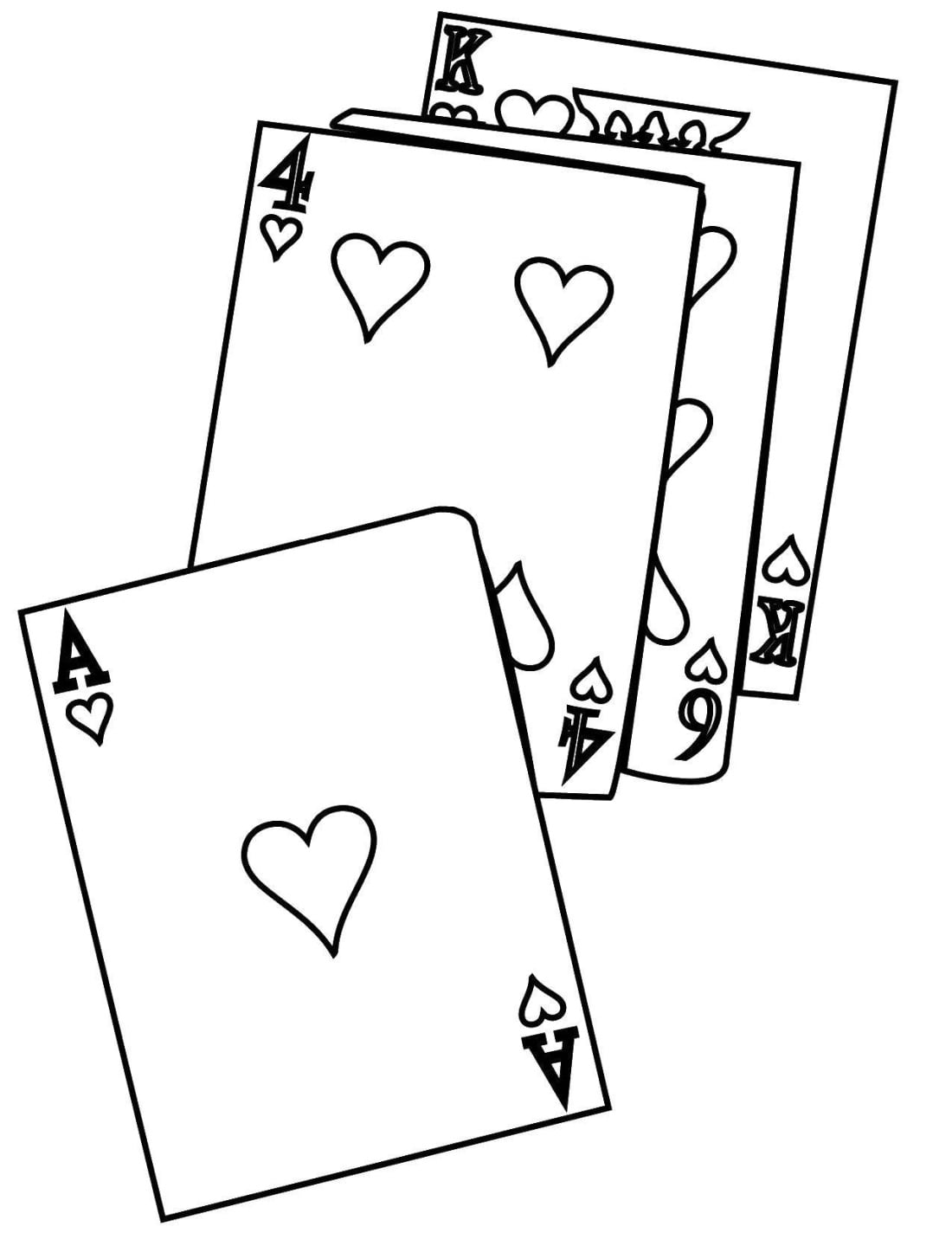 Naipes Baralho Cartas Colorare Gioco Disegno Symbolen Kleurplaat Jeu ...