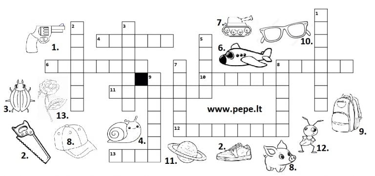 Korsord för barn 🕸 - PEPE.LT
