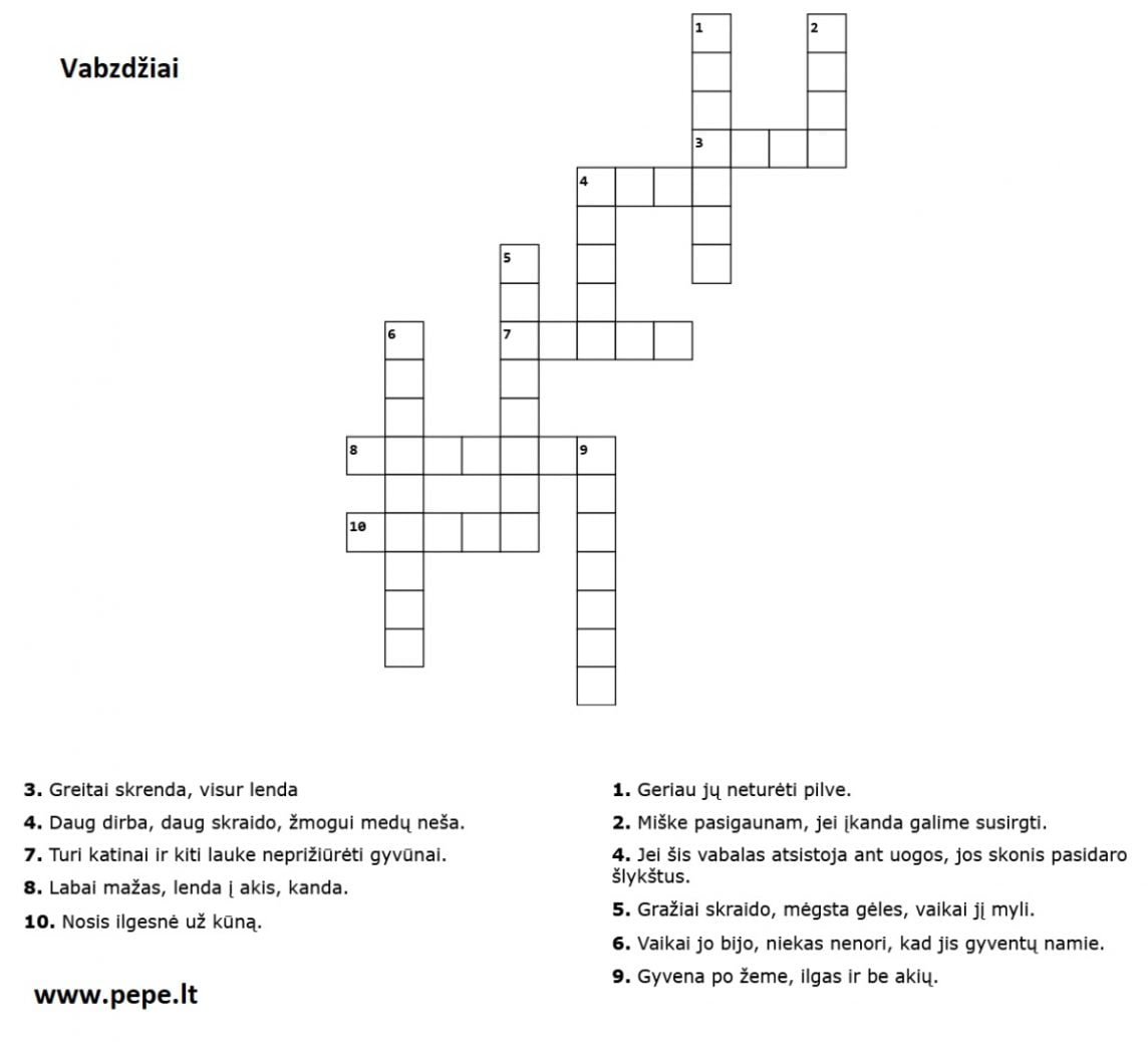 Kryssord for barn 🕸 - PEPE.LT